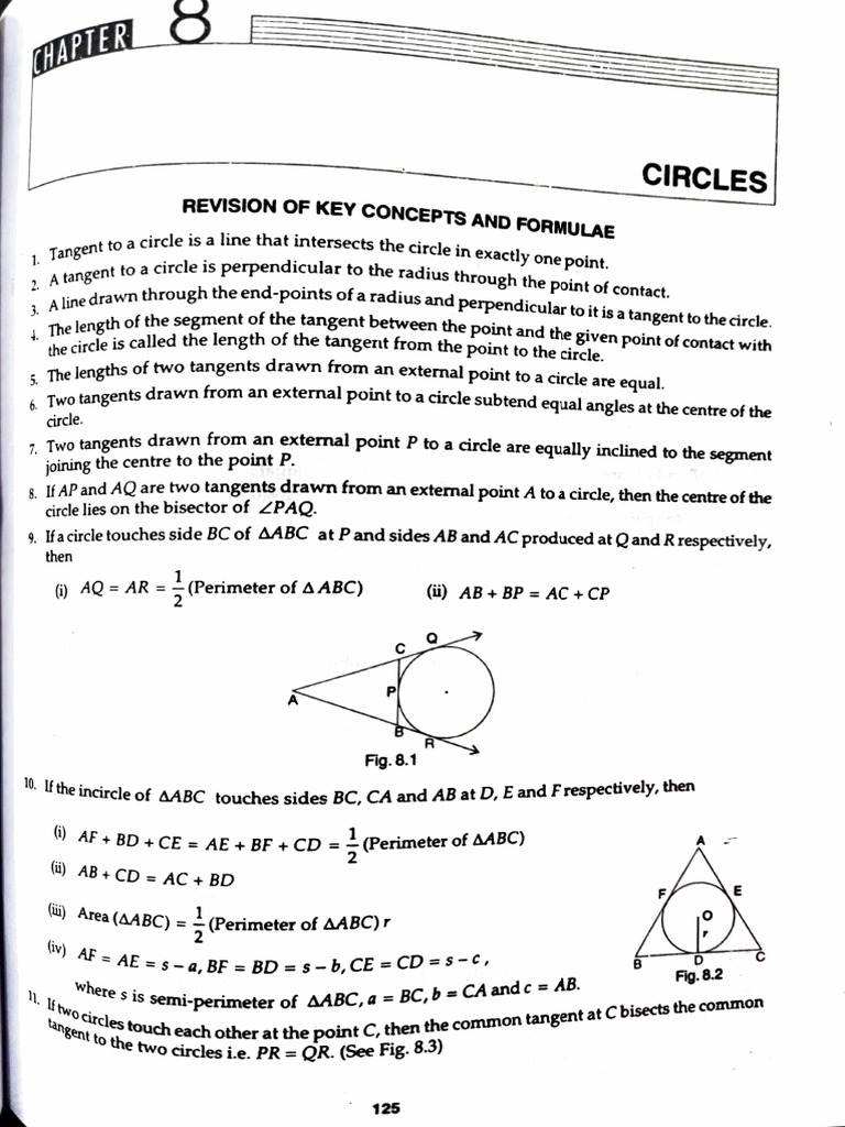 Mcqs of Circles Mathematics Class 10 | PDF | Circle | Perpendicular