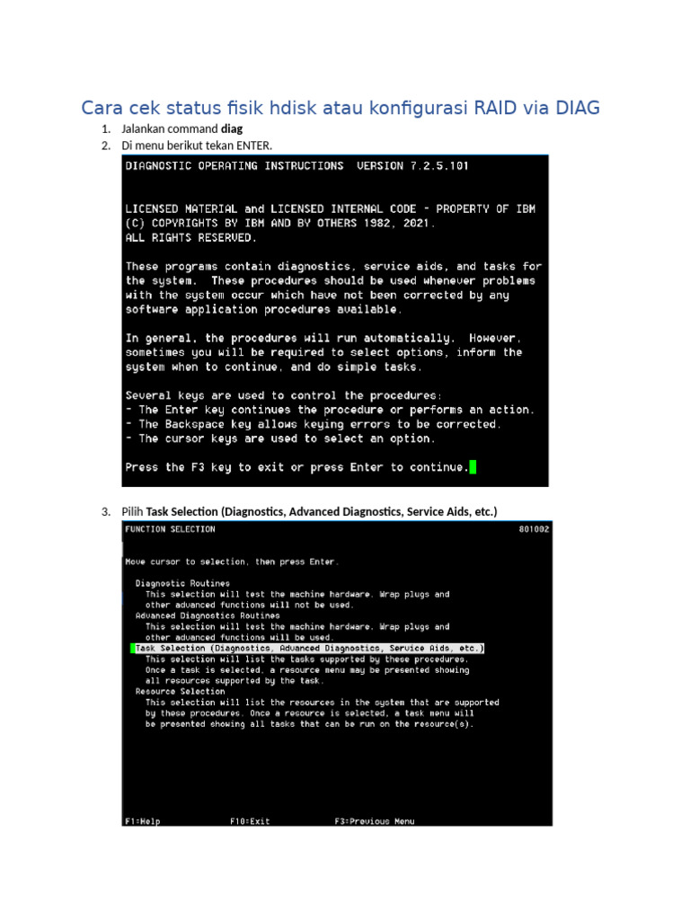 Cara cek status fisik disk via DIAG | PDF