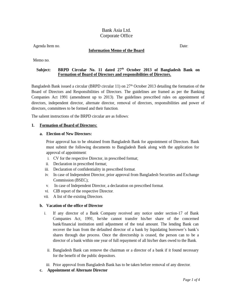Amendment of BRPD Circular - Kamrul | PDF | Audit Committee | Internal ...