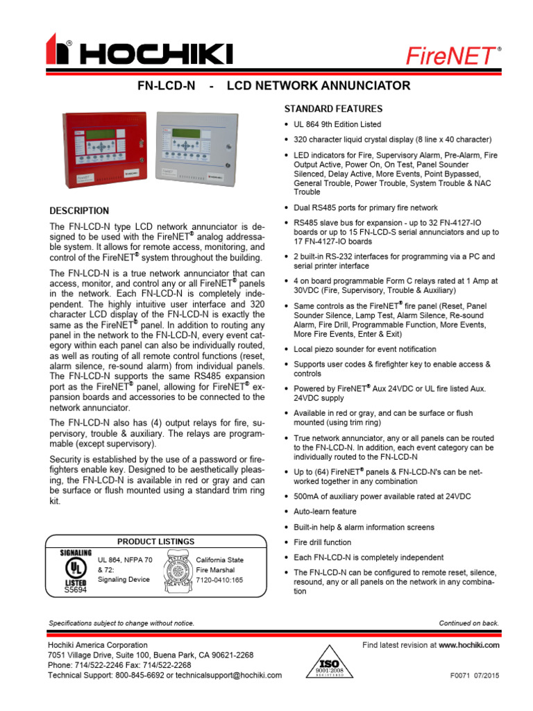 fn_lcd_n_data-sheet | PDF | Equipment | Electronics