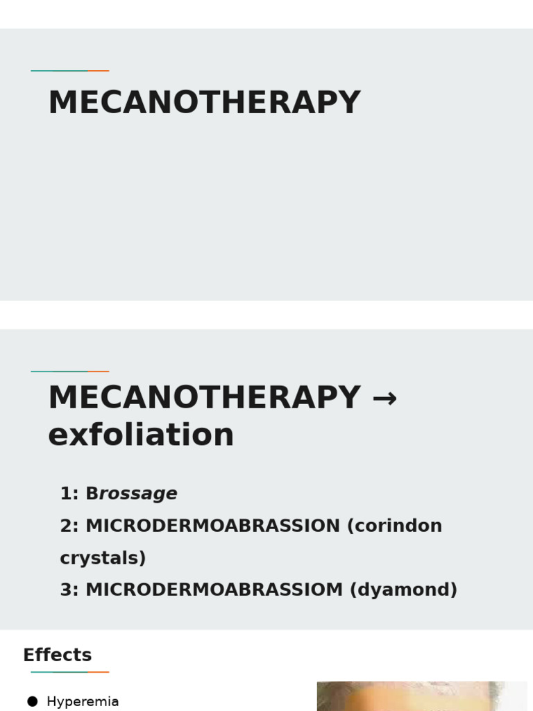 Mecanotherapy: Exfoliation Techniques | PDF | Dermatology | Clinical ...