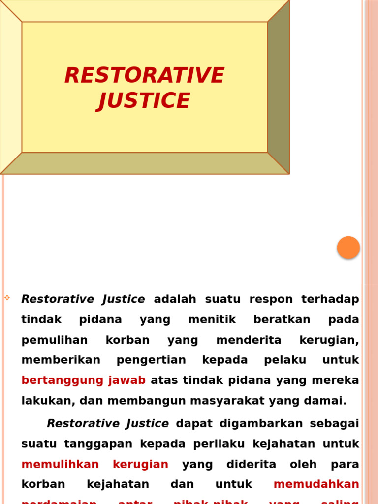 Materi - Restorative Justice | PDF