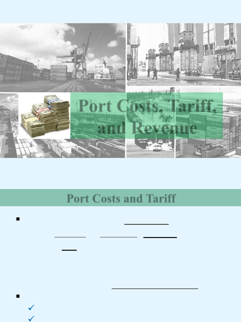 11 MST 354 - Seaport Management - Port Cost Charges and Revenue - 17 | PDF | Port | Cargo