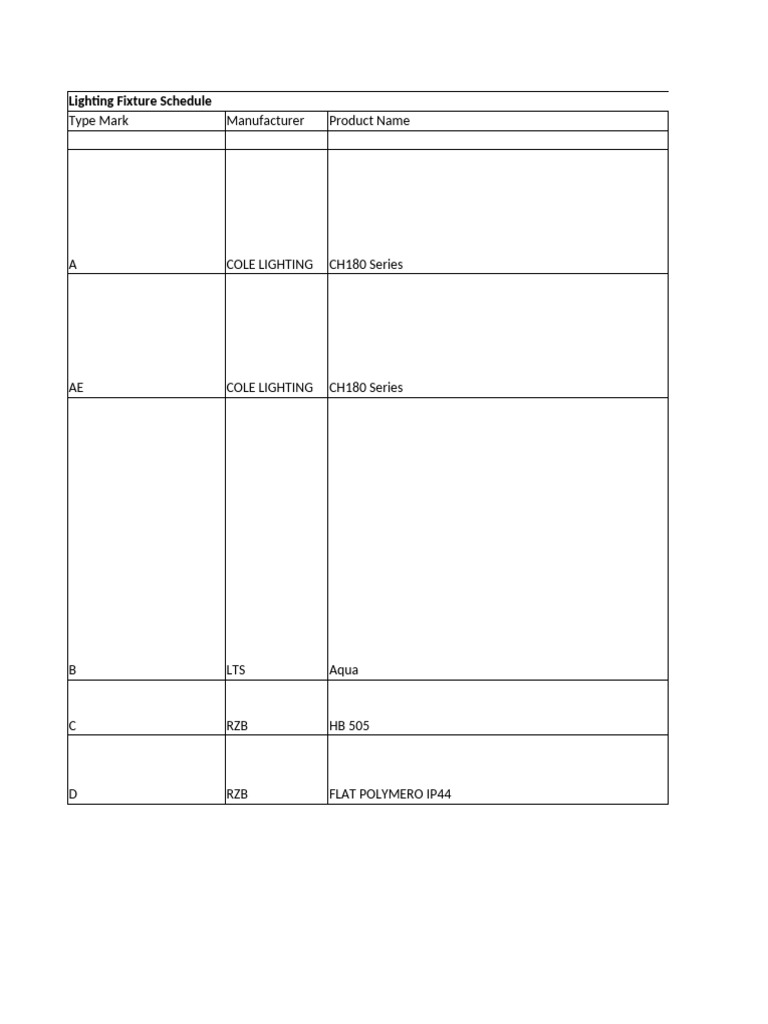 Lighting Fixture Overview | PDF | Lighting | Building Technology