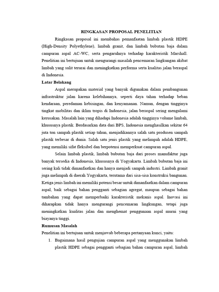 Ringkasan Proposal | PDF