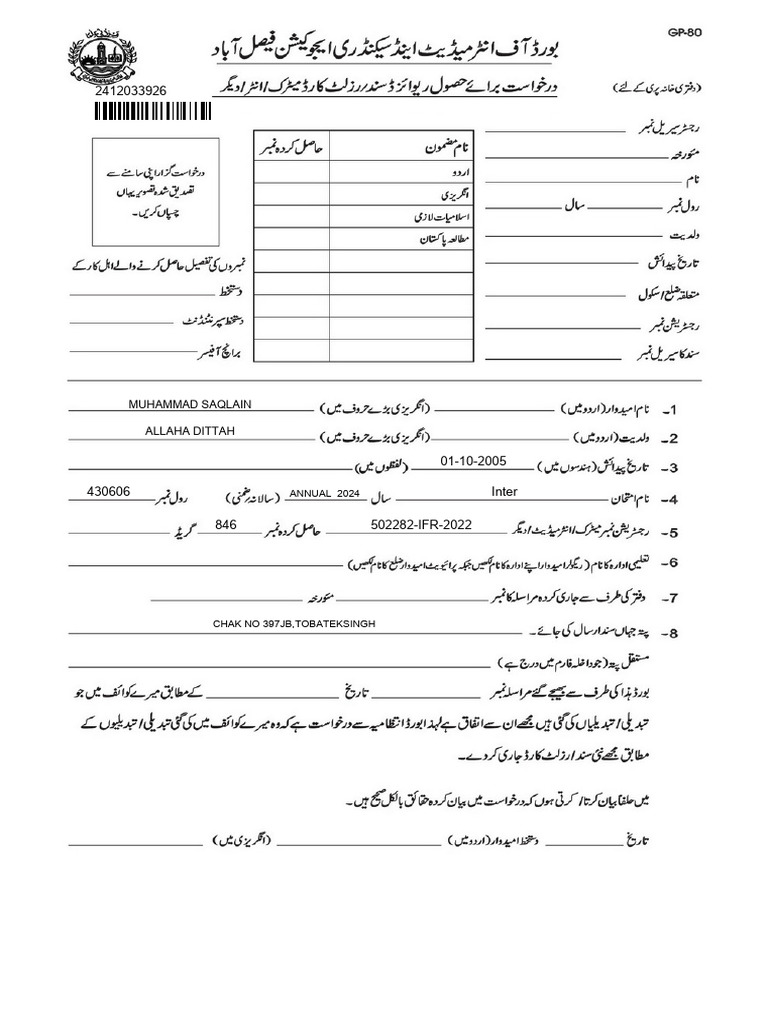 Muhammad Saqlain: 2024 Annual | PDF