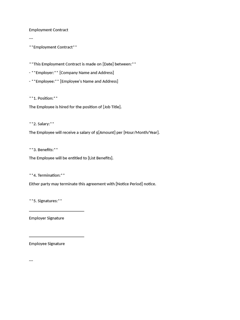 Employment Contract | PDF