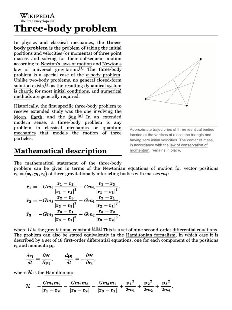 Wiki-Three-body problem | PDF