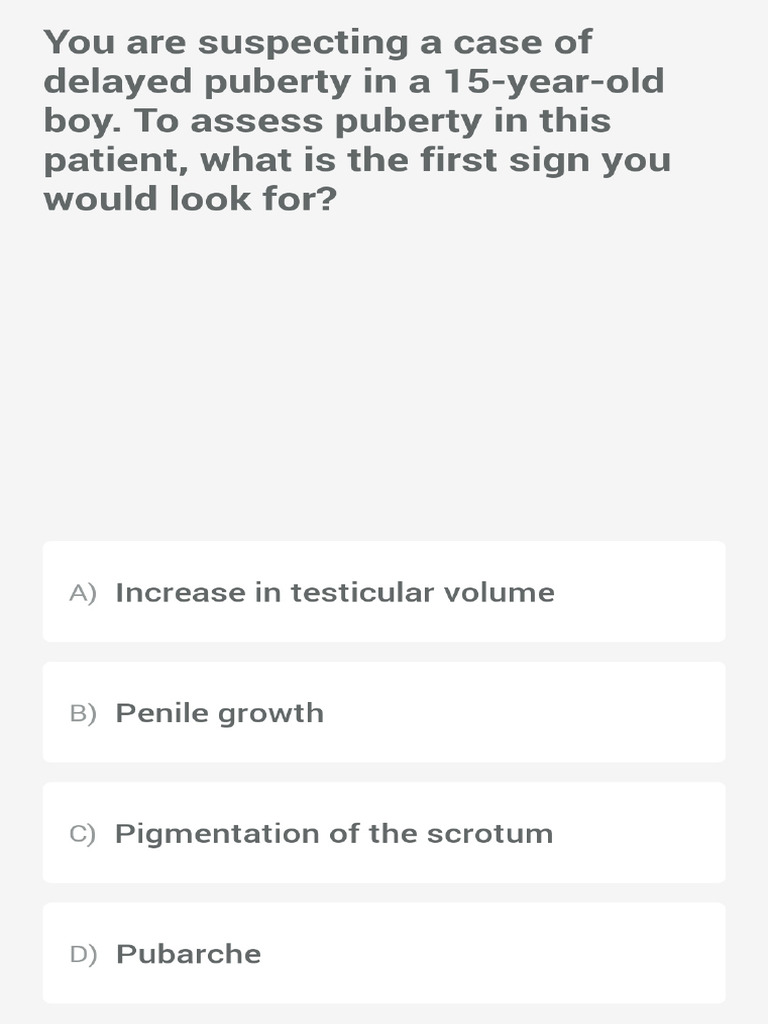 Q26. Tanner Stages of Development | PDF