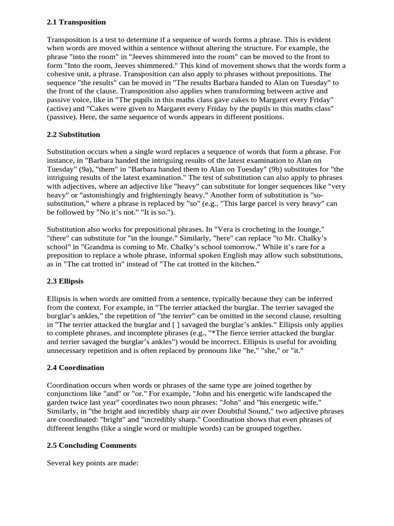 Summary Materials For Class Syntax | PDF | Phrase | Word