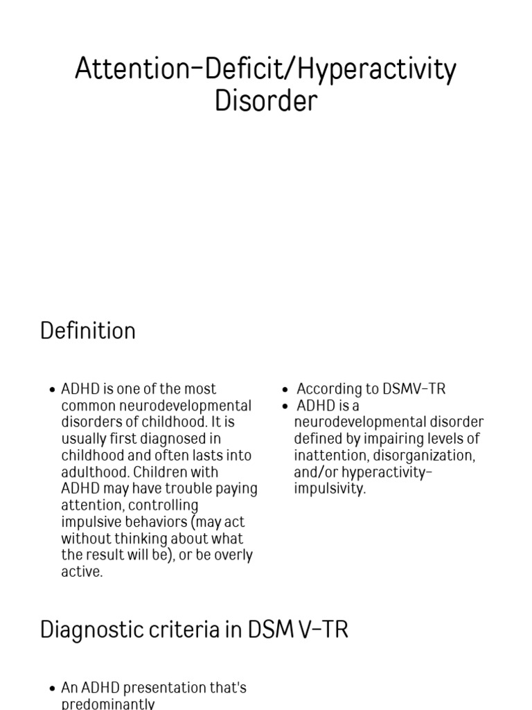 ADHD (Attention deficit hyperactivity disorder) | PDF | Attention ...