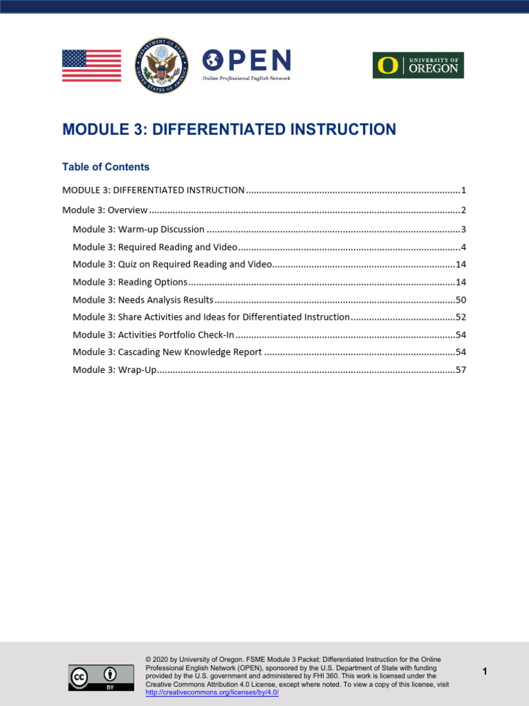 FSME Module 3 Packet_Fall 2023_102832 | PDF | Differentiated Instruction | Learning
