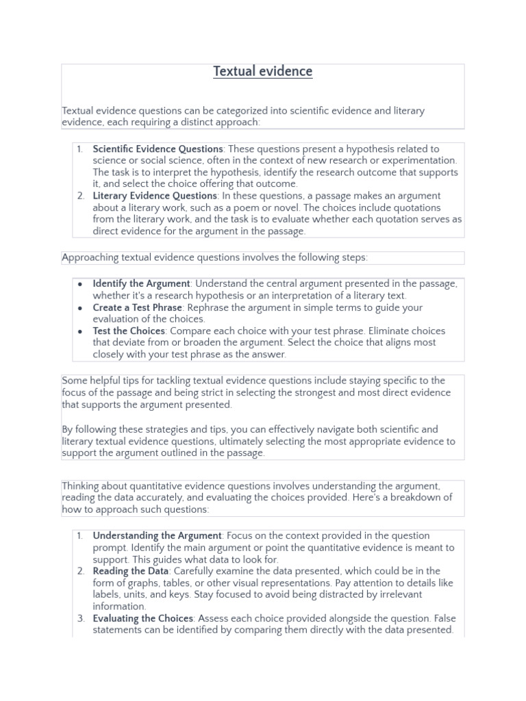 Textual evidence | PDF | Evidence | Argument