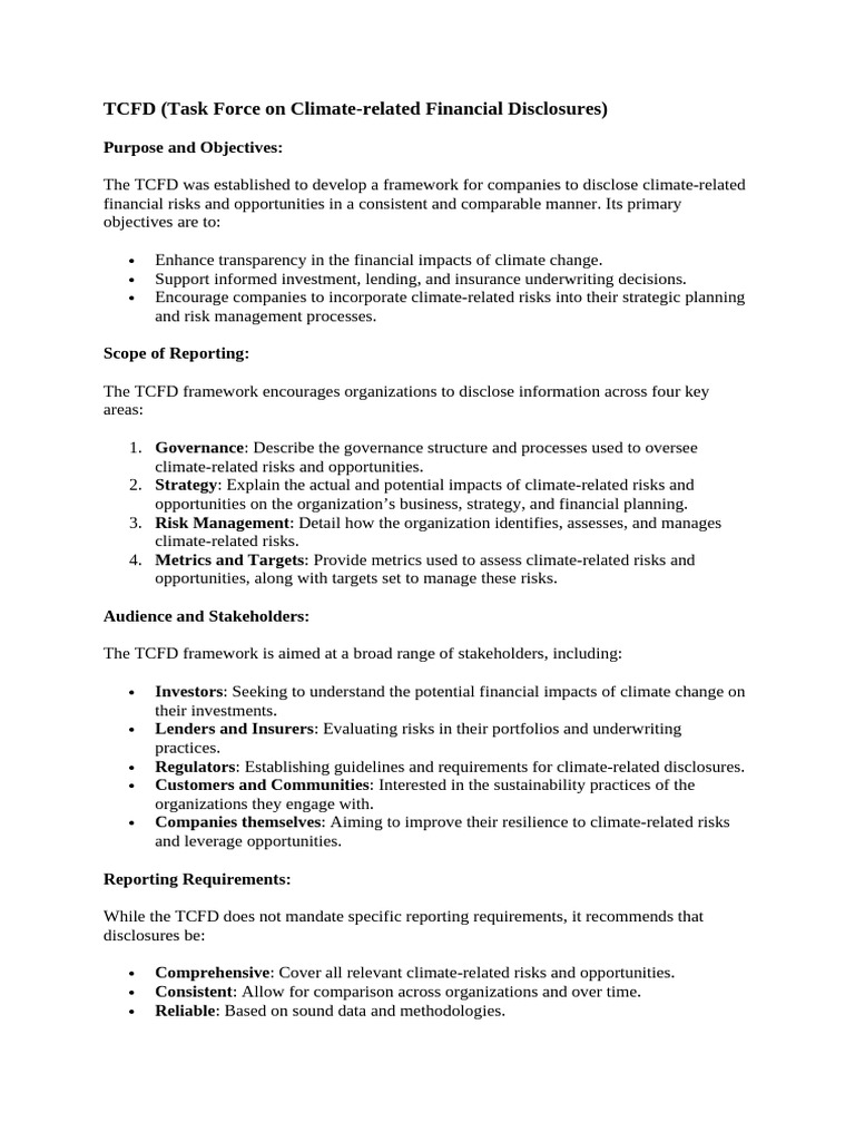 TCFD v1 | PDF | Natural Environment | Economy And The Environment