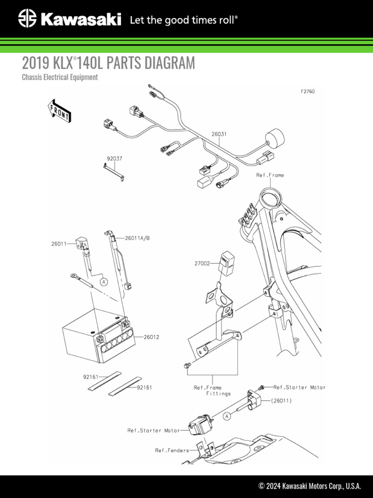 2019 KLX®140L Chassis Electrical Equipment | PDF