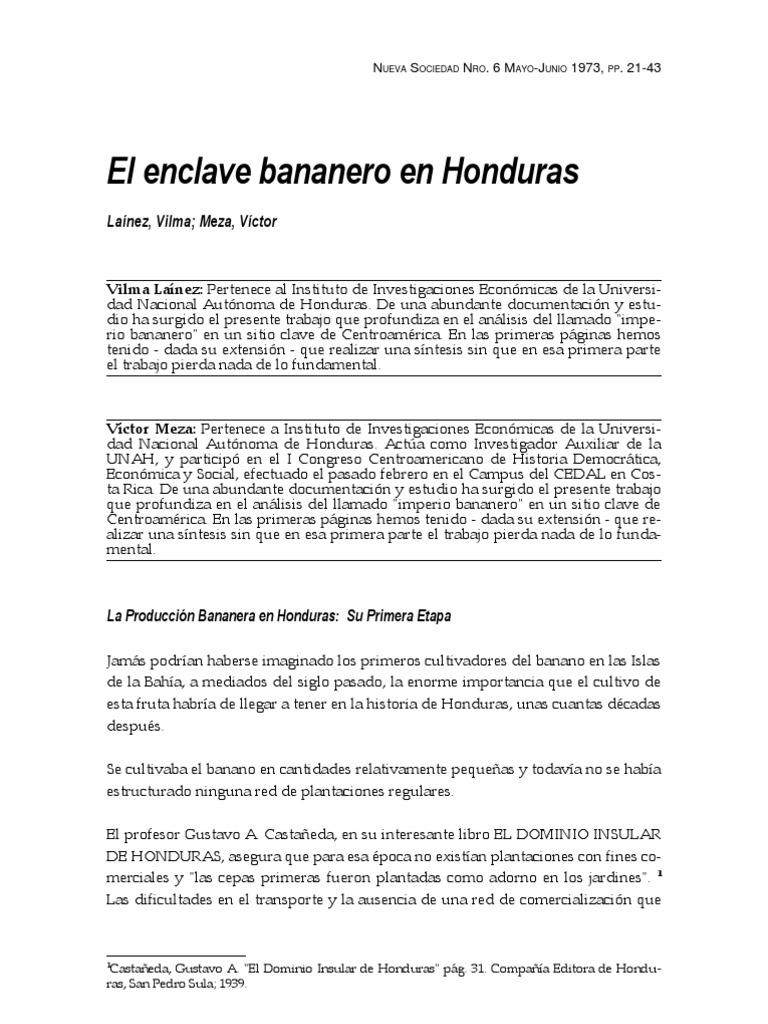 Enclave Bananero en Honduras | PDF | Honduras | Business