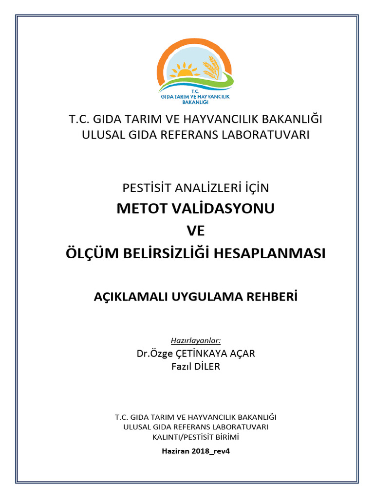 UGRL Pestisit Validasyon Rehber Rev4 25062018 | PDF