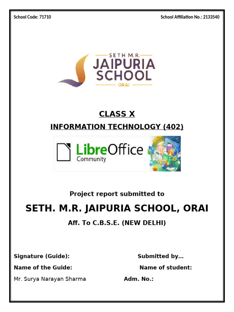 Practical File Class 10 IT | PDF | Application Software | Information ...