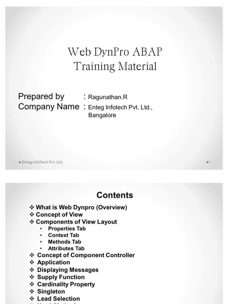 Abap Webdynpro Introduction Pdf Method Computer Programming Component Based Software 4371