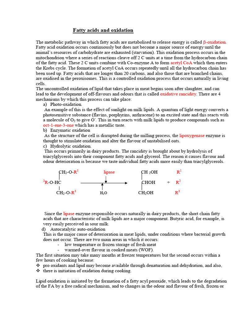 Fatty_acids_and_oxidation | PDF | Iron | Metabolism