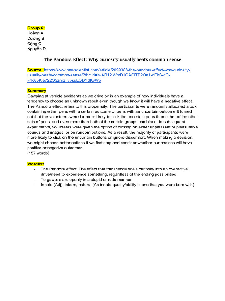 C3 - Using Outside Sources - Summary Example | PDF