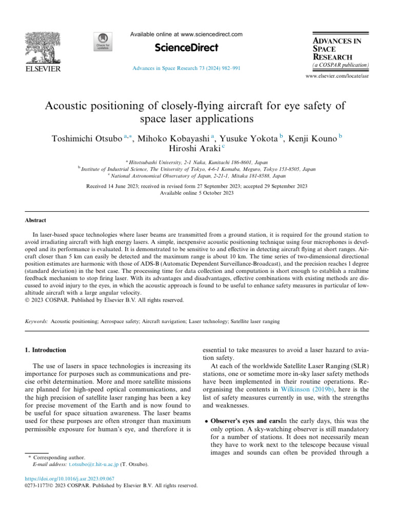 Acoustic Aircraft Detection for Laser Safety | PDF | Lidar | Microphone