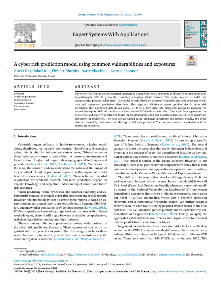 Cyber Risk Prediction Model | PDF | Machine Learning | Time Series