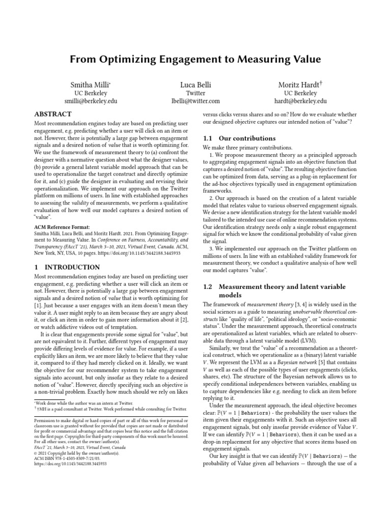 From Engagement To Value Optimisation | PDF | Bayesian Network ...