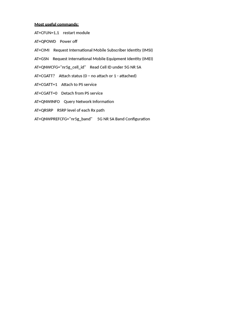 Most Useful at Commands For Modem | PDF