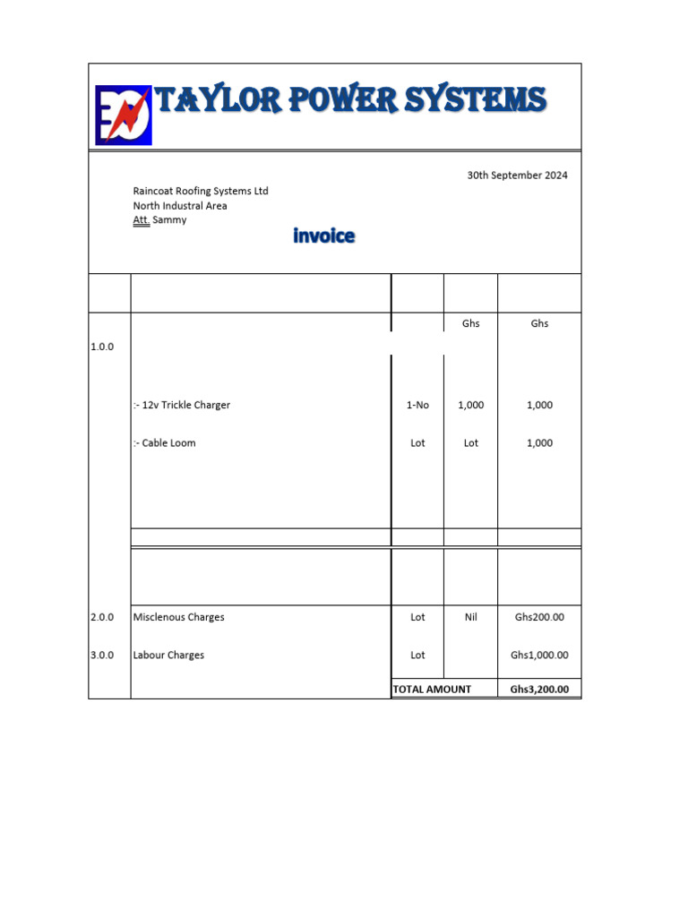Reimbursement Invoice for Gen Set Repairs | PDF