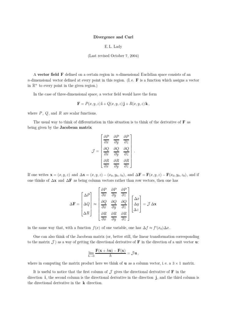 Curl | PDF | Matrix (Mathematics) | Derivative