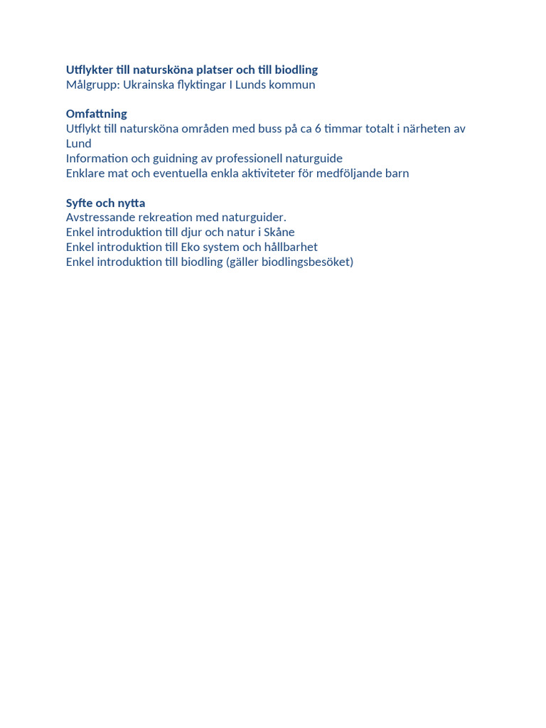 Nature Excursions 231121 | PDF