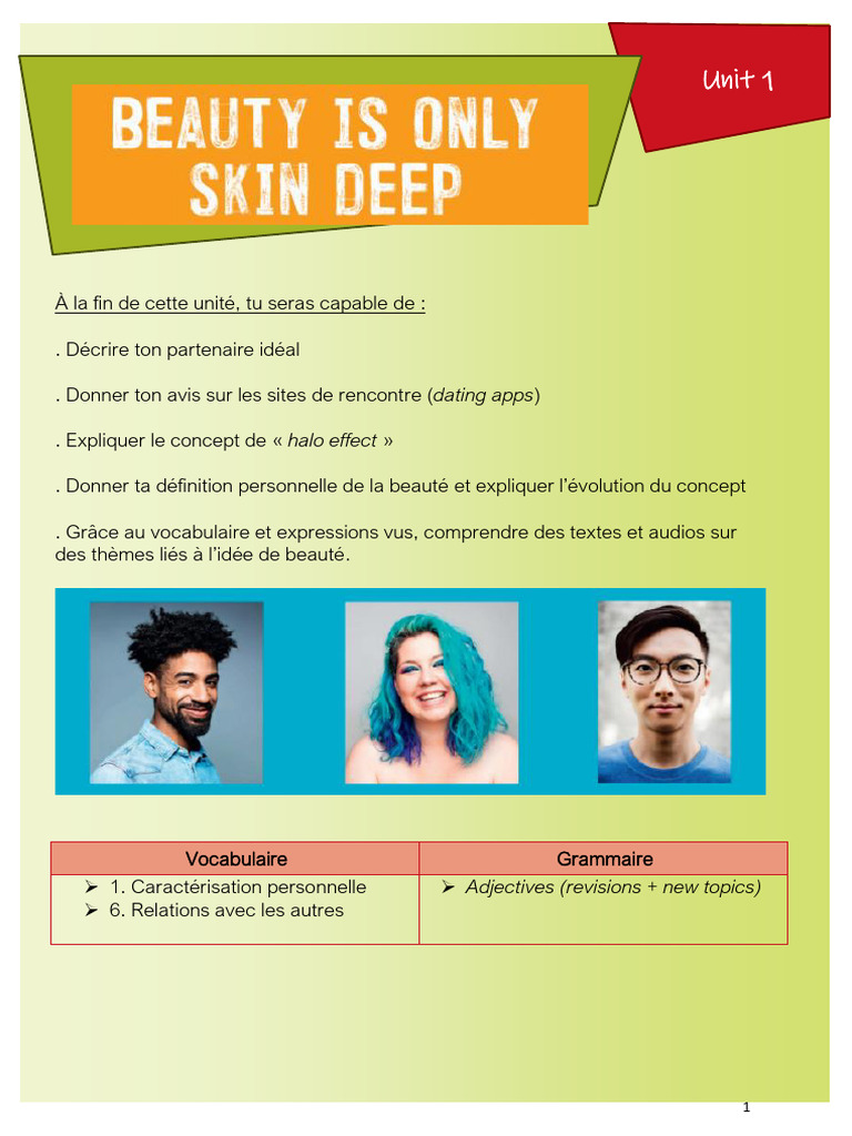 Understanding Beauty: Skin Deep Concepts | PDF | English Language ...