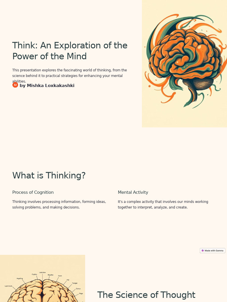 Think An Exploration of The Power of The Mind | PDF | Thought ...