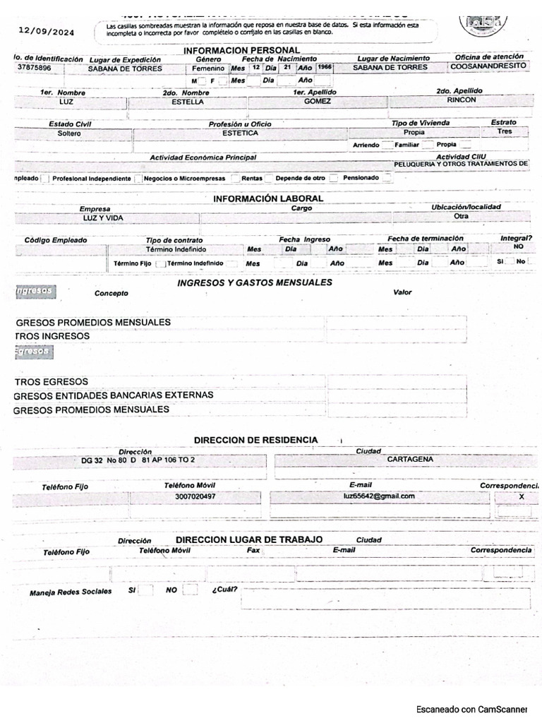 Solicitud de Credito Actual | PDF