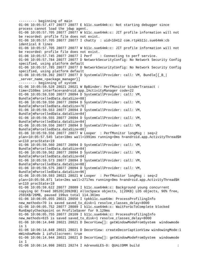 Com.rtpkb11c.sue64mk Logcat | PDF | Android (Operating System) | Mobile App