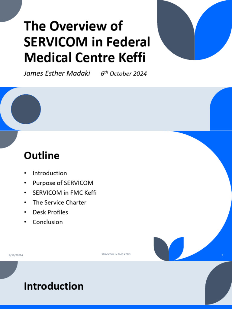 An Overview of SERVICOM in Federal Medical Centre - 094101 | PDF ...
