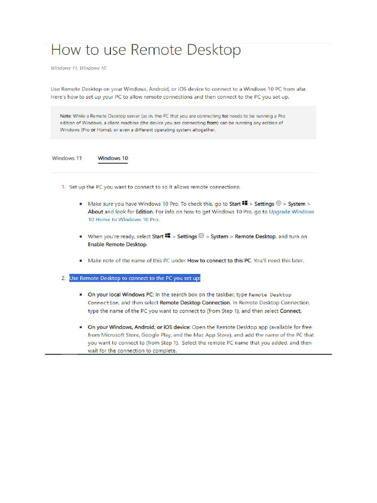 How To Set RDP | PDF