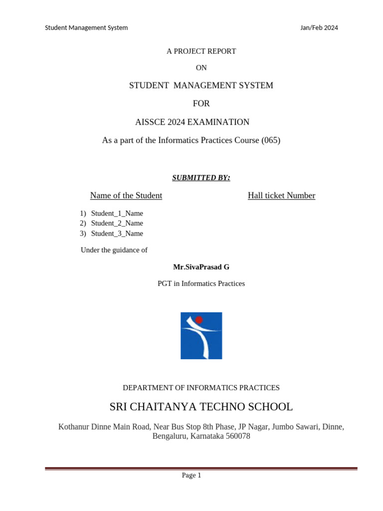 Dummy IP Mini Project - Student Management System | PDF | Computing ...