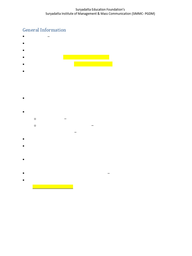 SIP Guidelines for SIMMC PGDM Students | PDF | Statistics | Methodology