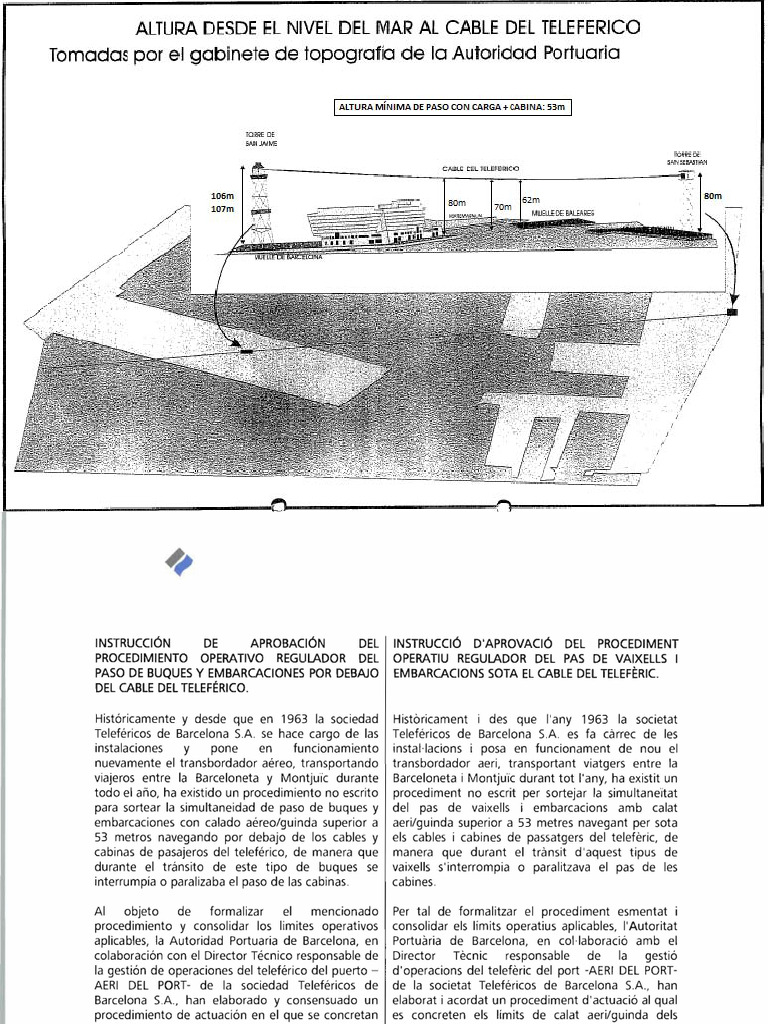Procedimiento para Buques bajo Teleférico | PDF | Puerto | Barcelona