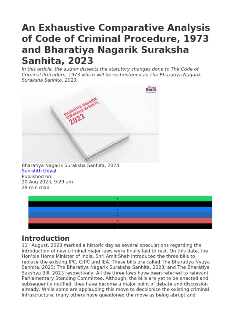 Comparative Analysis of CRPC OLD Vrs NEW | PDF | Bail | Magistrate