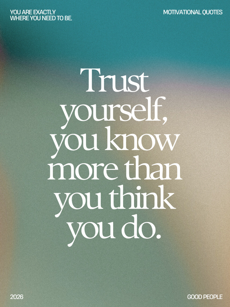 Blue Gradient Minimal Motivational Quotes Poster | PDF