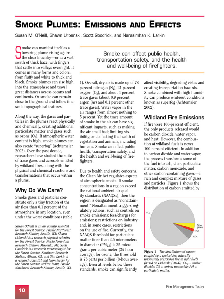Smoke Plumes: Emissions and Effects | PDF | Combustion | Particulates