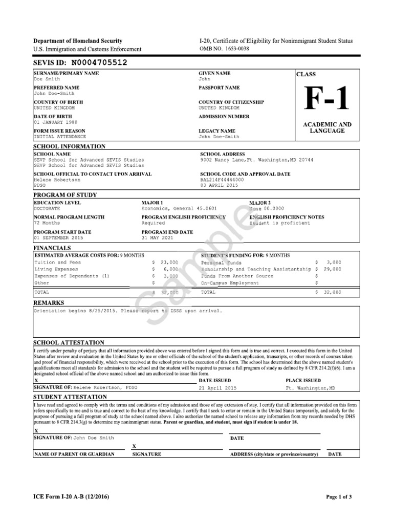 I20 Sample f1 | PDF