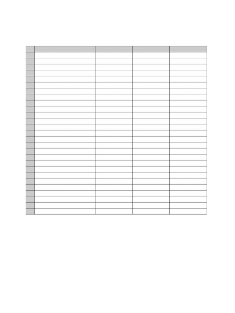 5 Column Spreadsheet Template - PNG | PDF