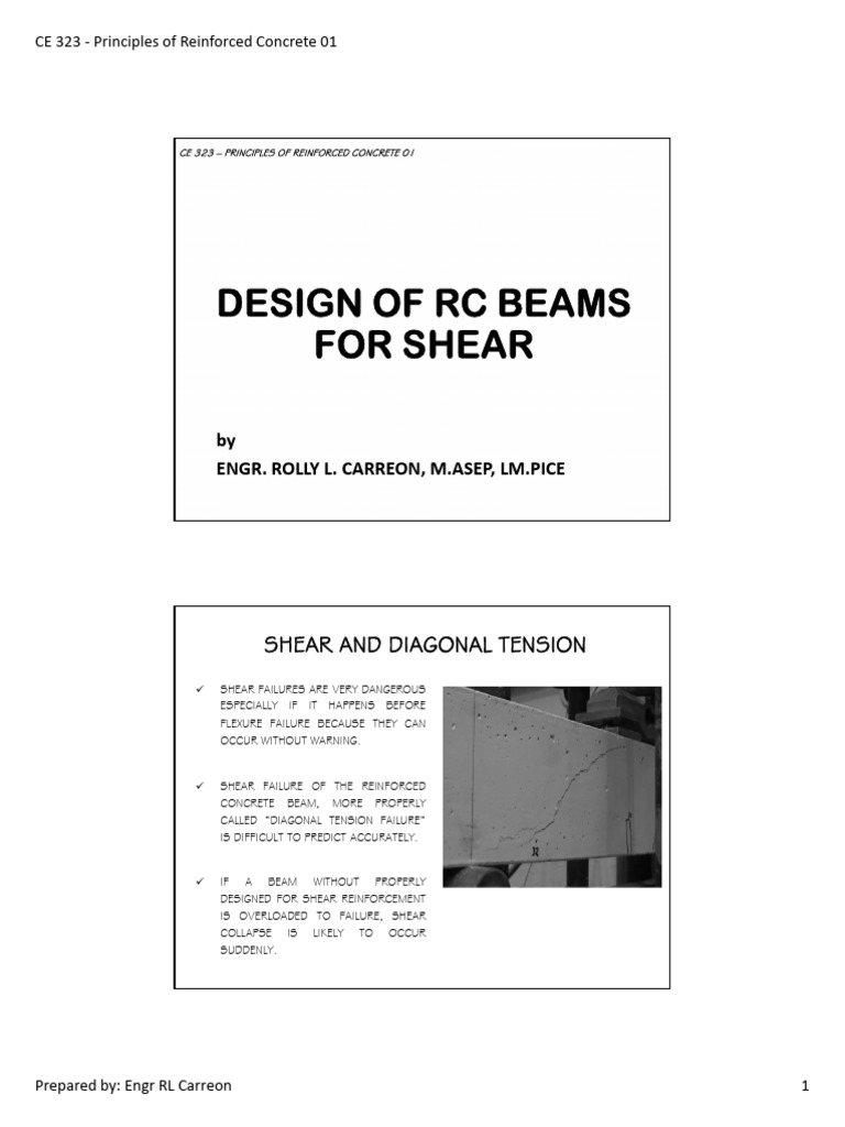 Shear and Diagonal Tension | PDF | Reinforced Concrete | Beam (Structure)