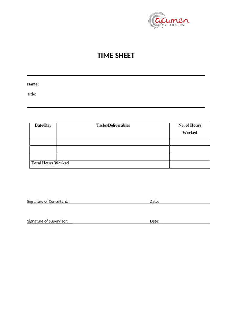 Timesheet | PDF