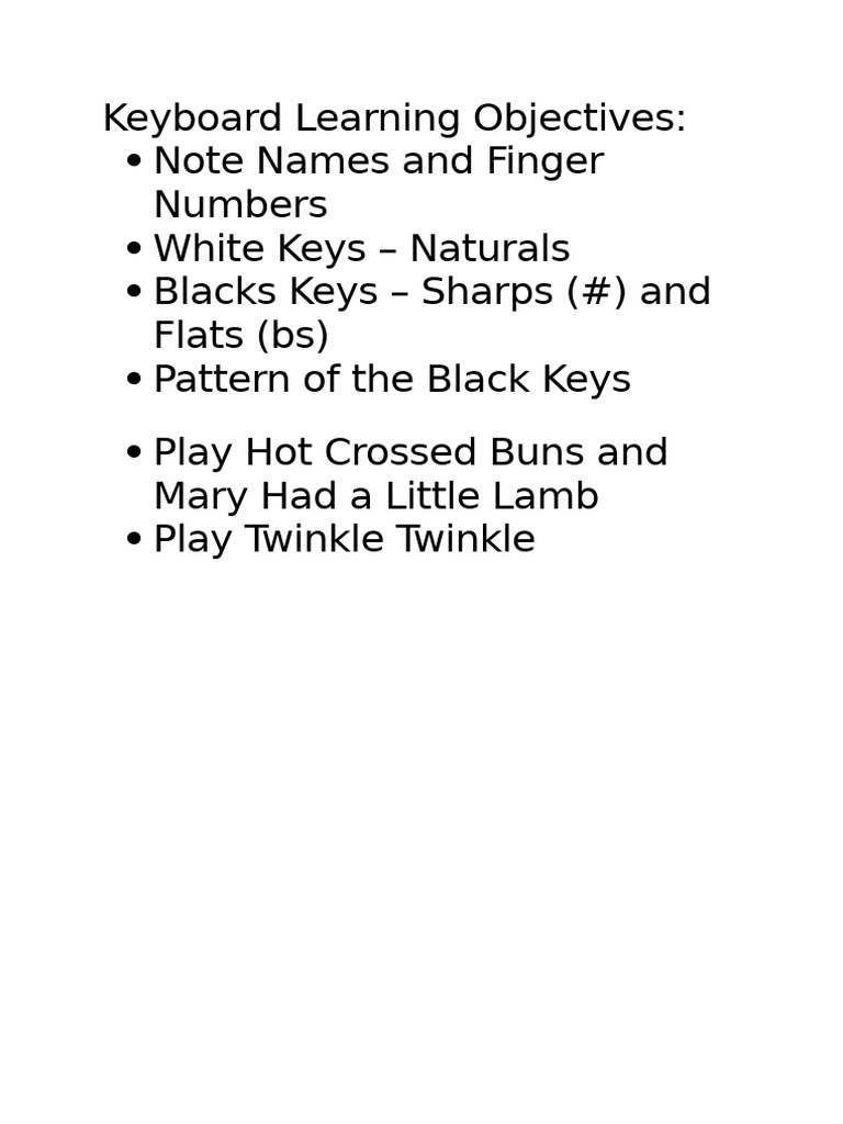 Y5 - Keyboard Hot Crossed Buns, Twinkle, Ode To Joy | PDF