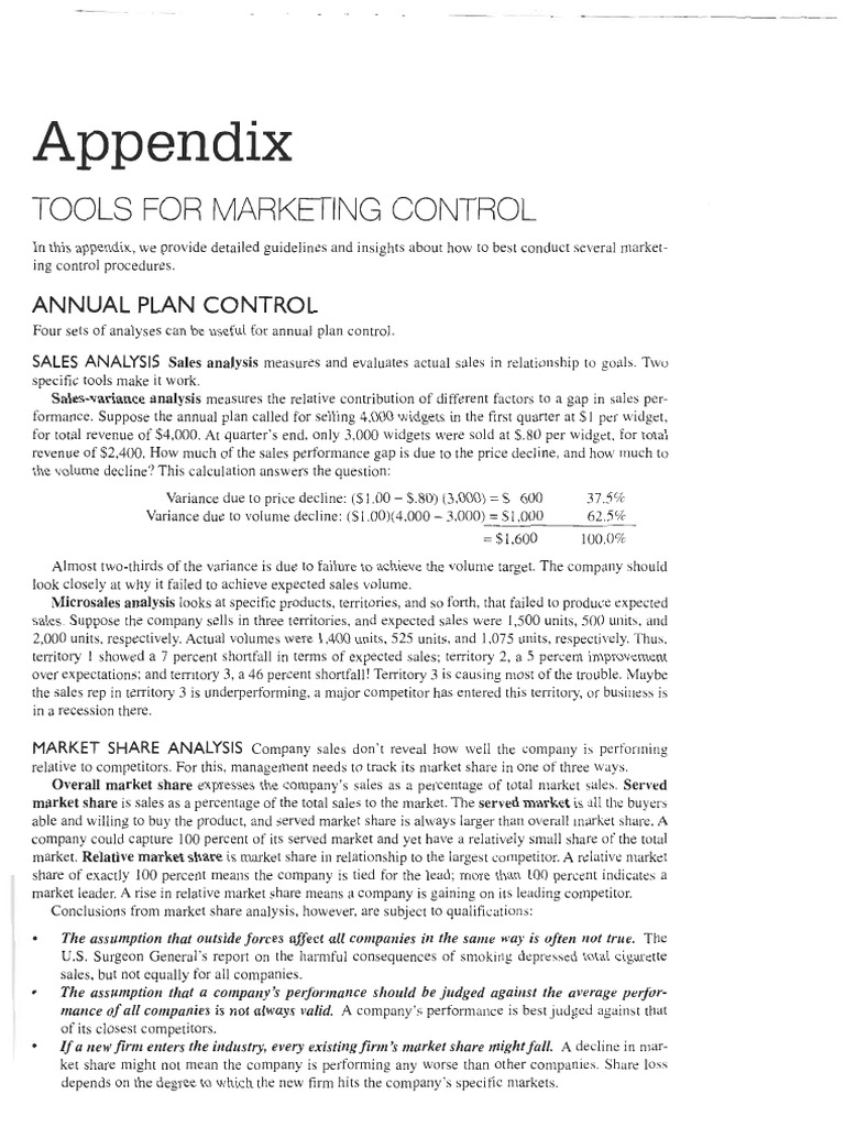 Marketing Control 1 | PDF